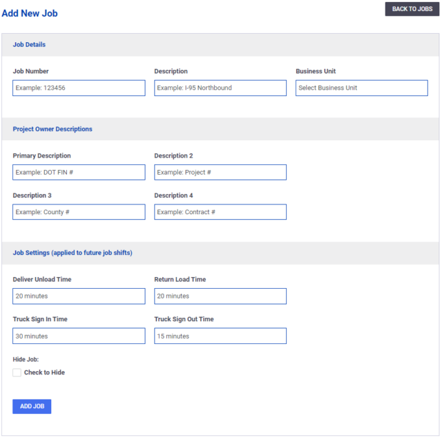 Job Setup and Details | Spot On Performance