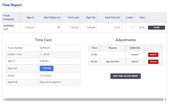 Truck Time Cards | Spot On Performance